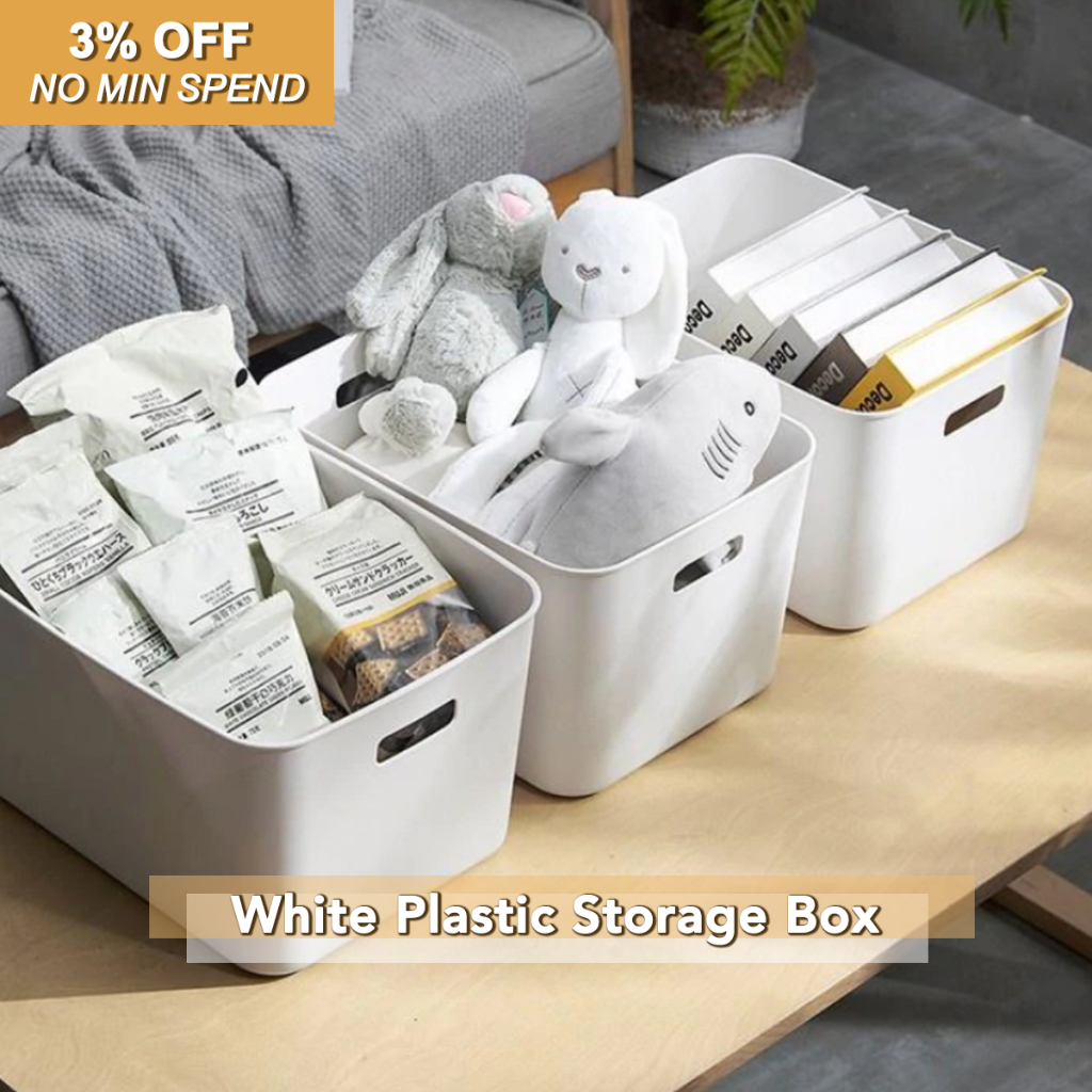 HomeIQ White Plastic Storage Box Japanese Muji Storage Multifunctional ...