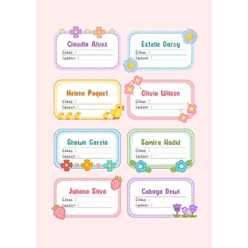 PERSONALIZED STICKER NAME SUBJECT FOR SCHOOL NOTEBOOK AND BOOKS LABEL ...