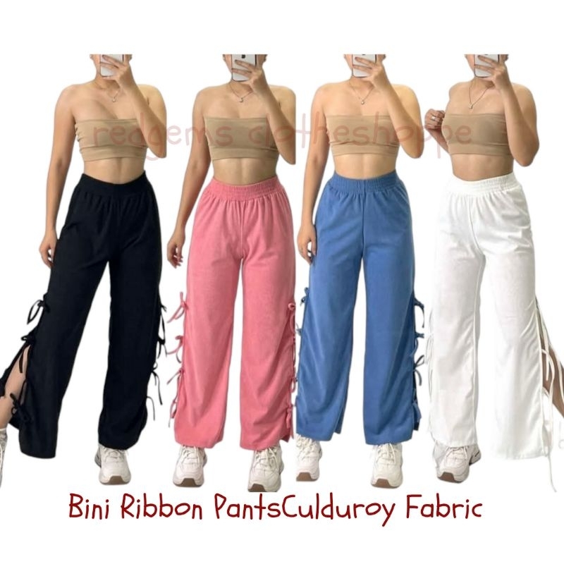 RGCL_Bini Slit Ribbon Pants for women in Culduroy Fabric S-XL fit ...