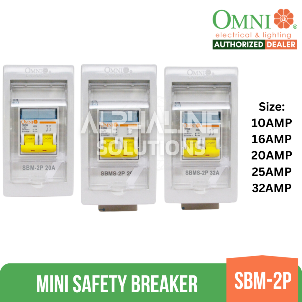 Omni Mini Safety Breaker / Socket Option (10A, 16A, 20A, 25A, 32A) 2 ...