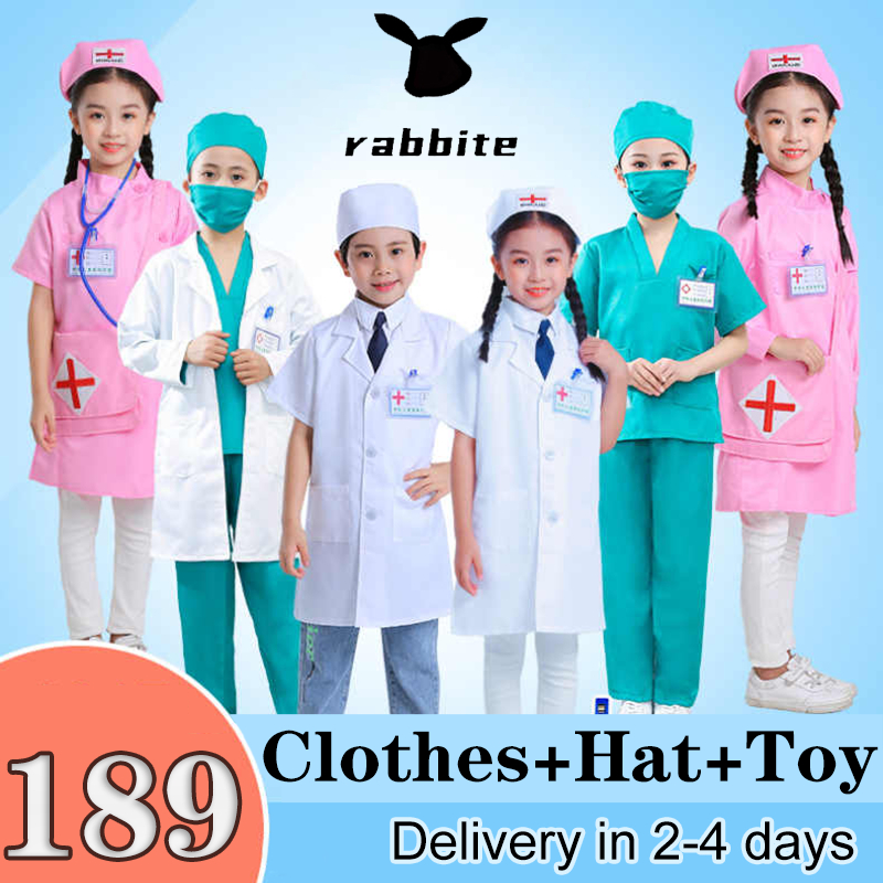 Doctor Costume for Girls Nurse Uniform Surgical Gown Doctor Outfit ...