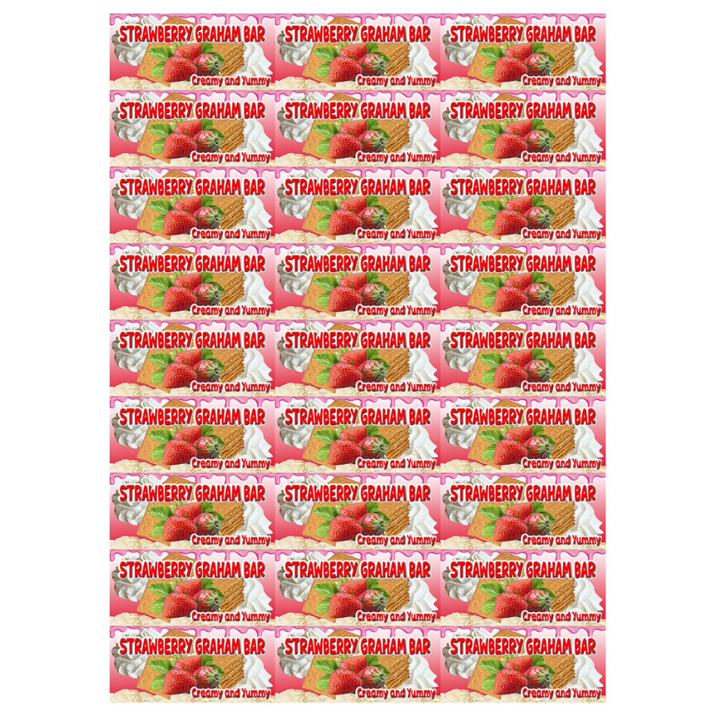 STICKER LABELS FOR STRAWBERRY GRAHAM BARS | Shopee Philippines