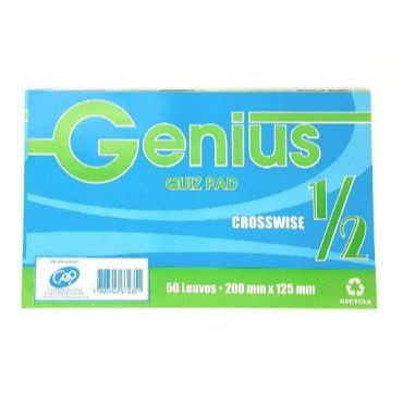 GENIUS Pad Paper 50leaves (1/2 Crosswise, Lengthwise and 1/4 Quiz Pad ...