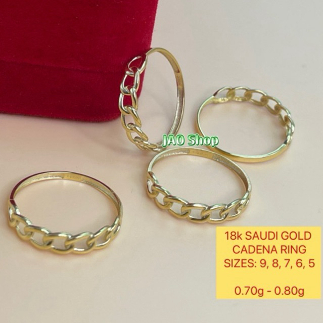 COD PAWNABLE 18k SAUDI GOLD CADENA RING | Shopee Philippines