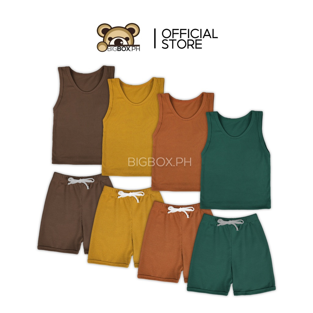 BigboxPH Kids Basics Ribbed Cotton Terno Coords for Boys 0-10 Years Old ...