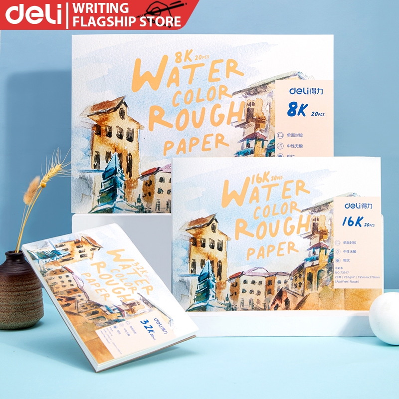 Deli 32K/16K/8K Watercolor Book 20 Sheets Drawing Book Blank Sketch ...