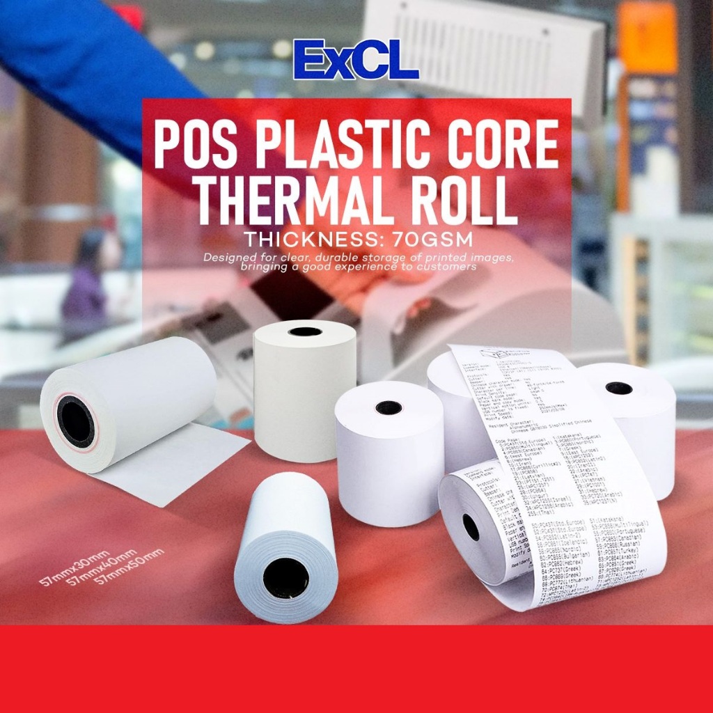 ExCL - Thermal Paper (1 roll) - Plastic Core | Shopee Philippines