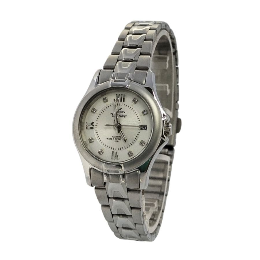 UniSilver TIME Women's Small Silver w/ Date Stainless steel watch KW278 ...