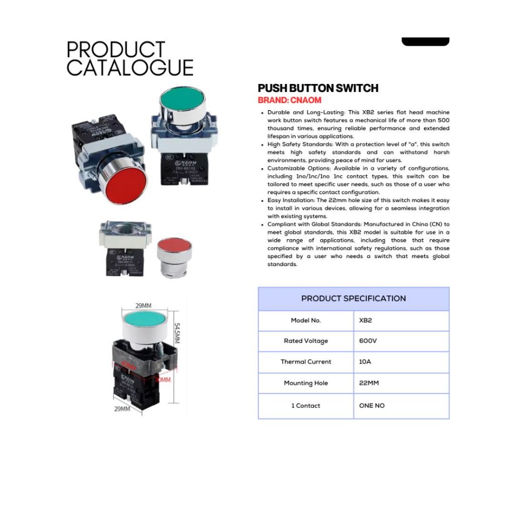 Momentary Push Button Switch XB2 Series Self Return 22mm | Shopee Philippines