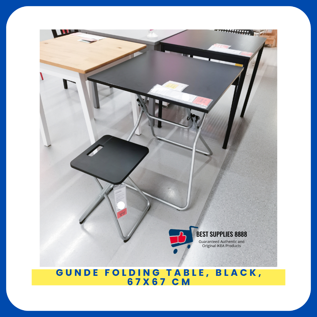 BestSupplies IKEA GUNDE Folding table, black, 67x67 cm | Shopee Philippines