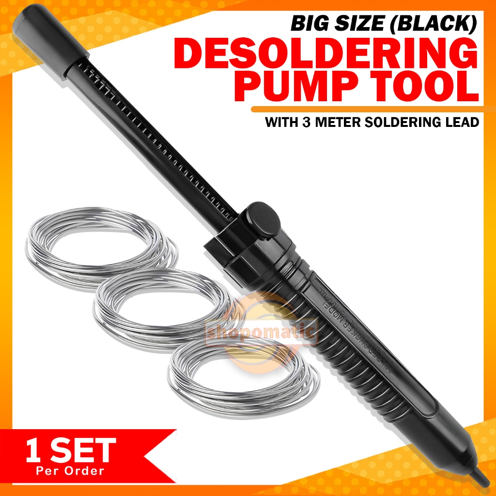 Soldering Pump Big Heavy Duty Desoldering Tool Black With 3 Meter ...
