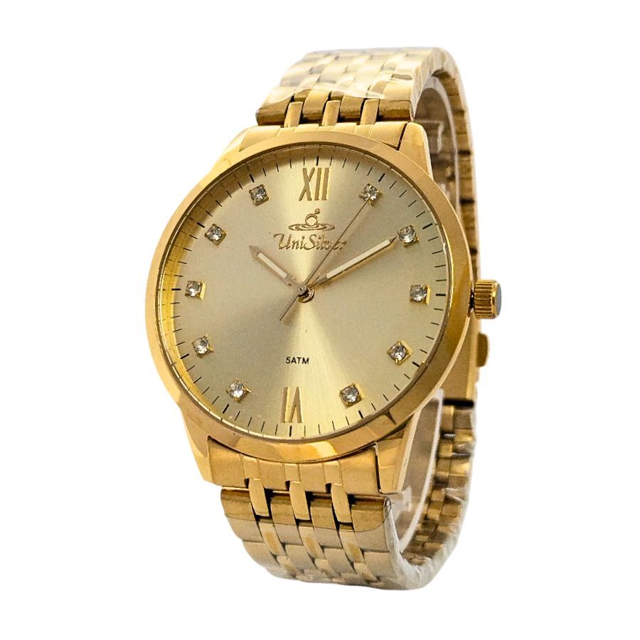 UniSilver TIME Men's Gold Analog Stainless steel watch KW4920-1206 ...
