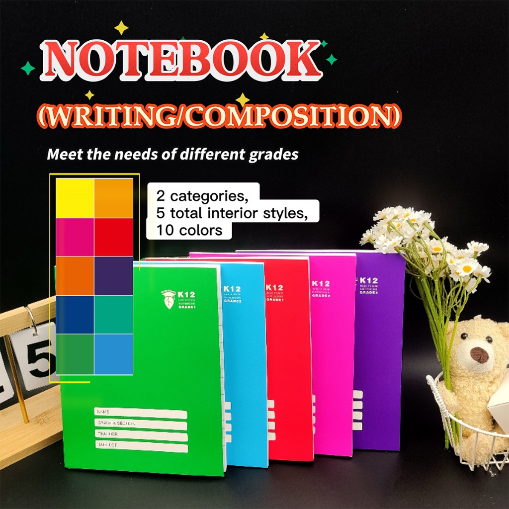 10Pcs K12 Composition/Writing Notebook For Kids Grade 1/2/3 6.5"x8.5 ...