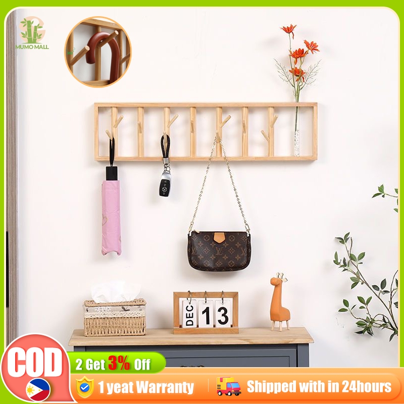 Simple Wall-Mounted Coat Rack Bedroom Entrance Storage Clothes Bag ...