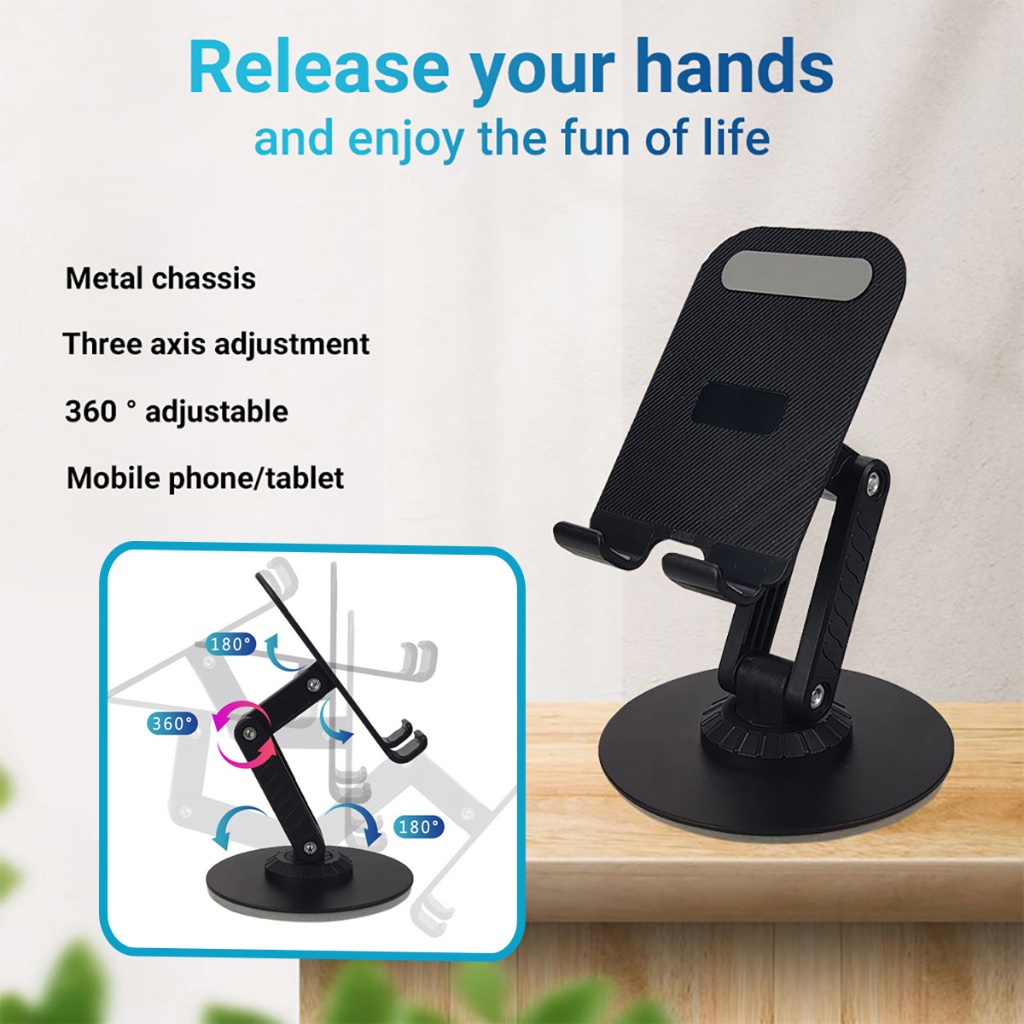 360 degree foldable stand rotating portable metal tablet stand ...