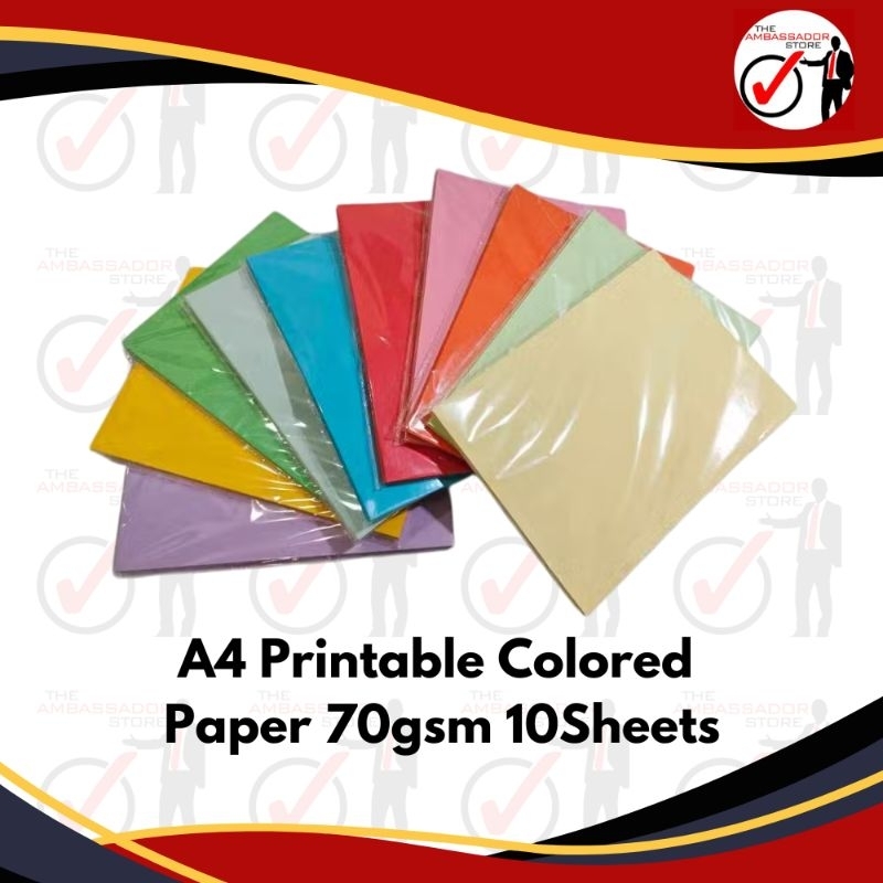 A4 Size Printable Colored Paper 70gsm Stationary School Supplies ...