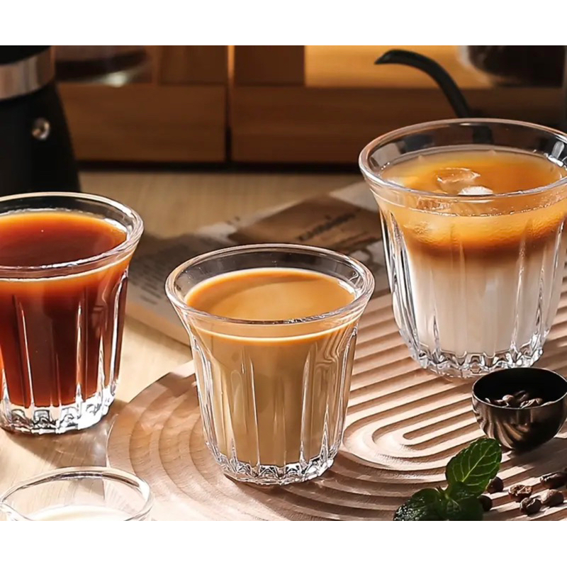 Kitchen Plus Glass Vertical Striped Coffee Glassware KP466 | Shopee ...