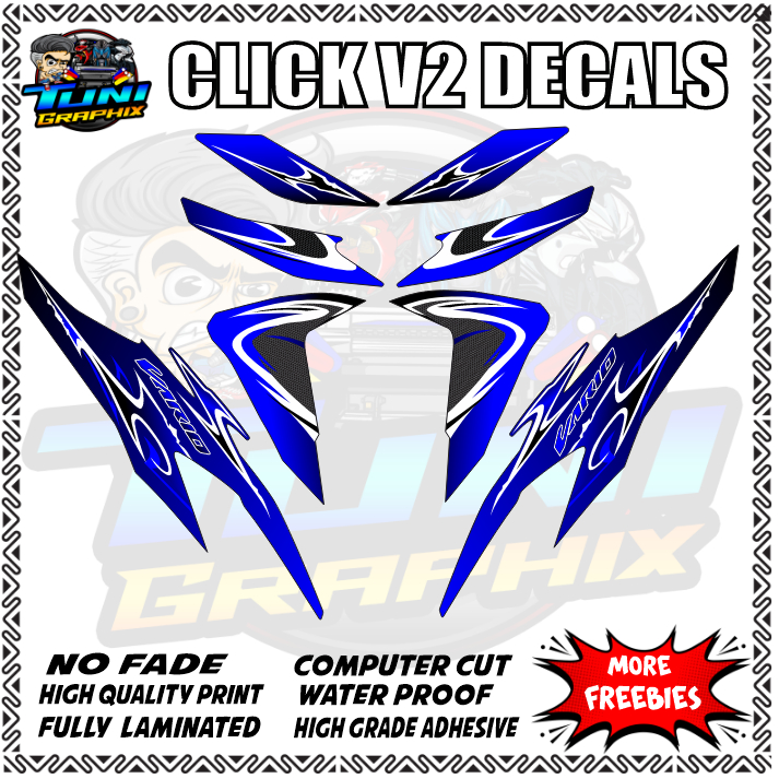 HONDA CLICK V2 RRS INDO NEW DECALS - High Quality Print, Laminated ...