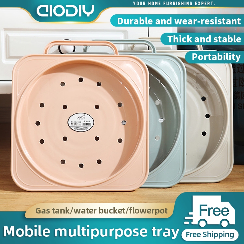 AIODIY Gas Tank Swivel Bracket Plastic Base Basin Holder With Pulley ...