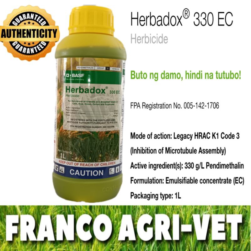 Herbadox 330 EC Herbicide by BASF( 1 Liter ) | Shopee Philippines