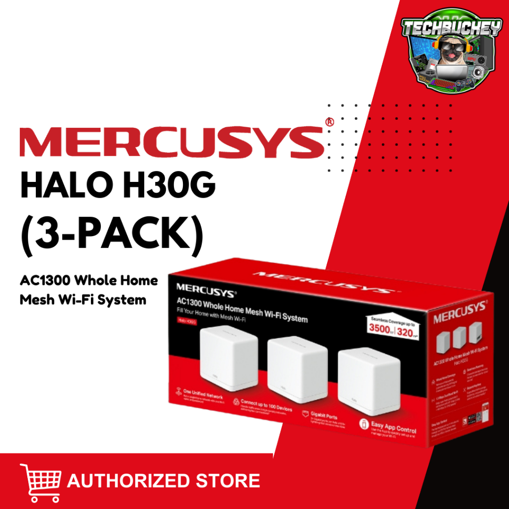 Mercusys Halo H30G (3-Pack) AC1300 Whole Home Mesh Wi-Fi System ...