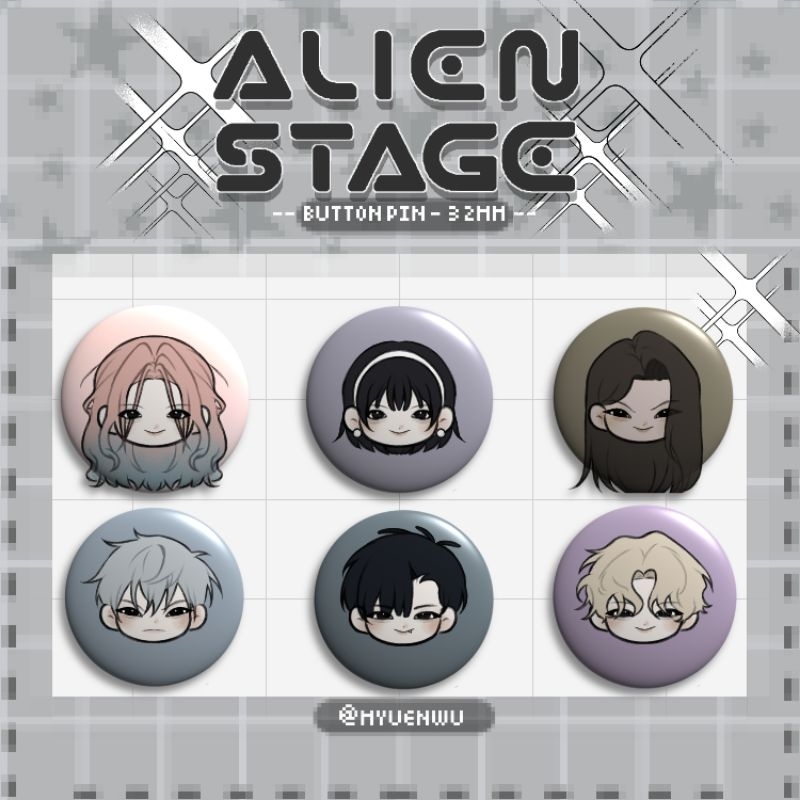 Alien Stage Button Pin 32mm - Mizi, Sua, Hyuna, Till, Ivan, and Luka ...