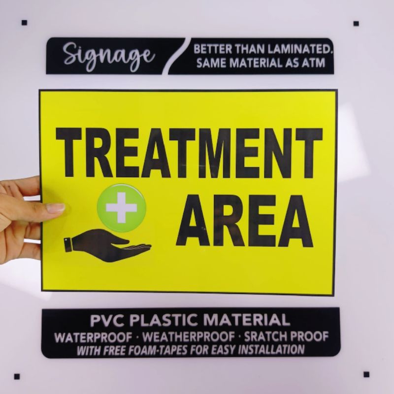 SIGNAGE - TREATMENT AREA - PVC PLASTIC MATERIAL SIGNAGE | Shopee ...
