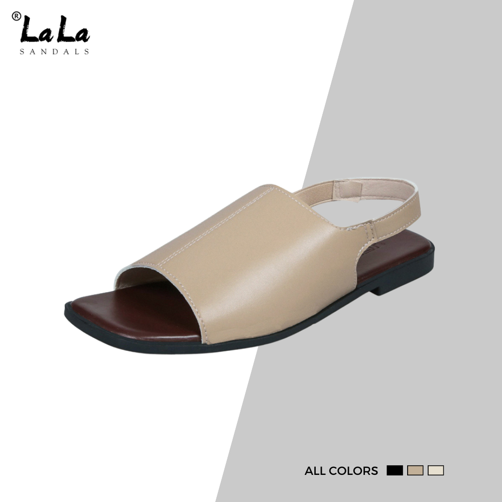 LALA Flat Rochie Thin Ankle Strap Hook Loop Slippers Leather Women ...