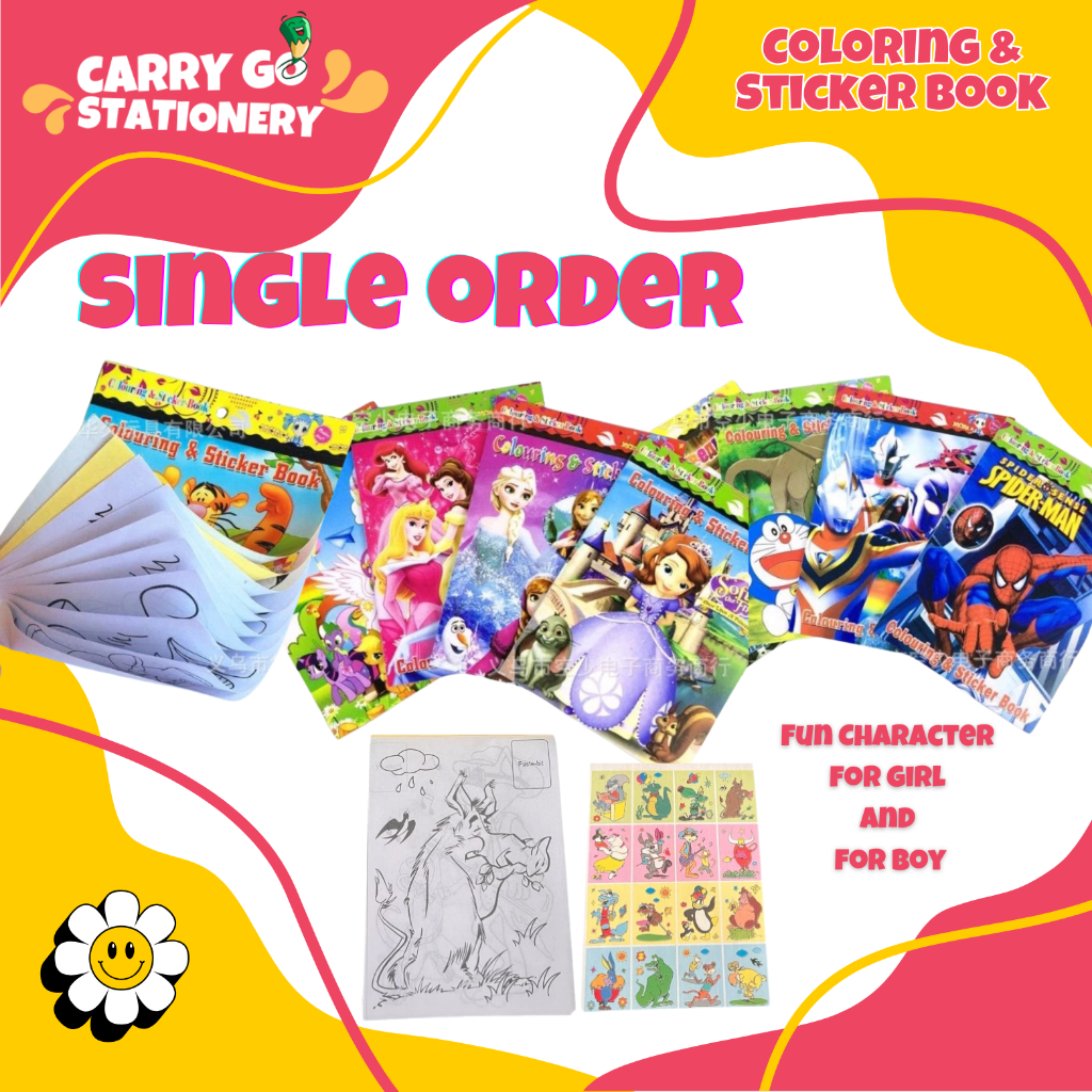 Fun Character Coloring & Sticker Book – Perfect Lootbag Filler and Gift ...