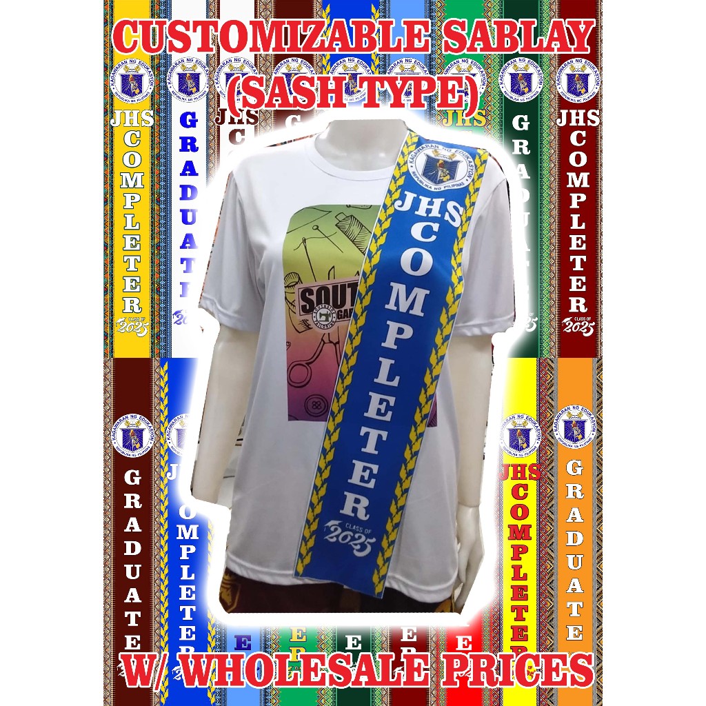 Sablay for Graduation (Sash Type) - Fully Sublimated (Customizable ...