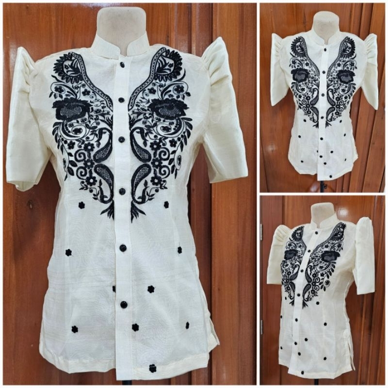 modern filipiniana WT 02 Ladies barong blouse top | Shopee Philippines