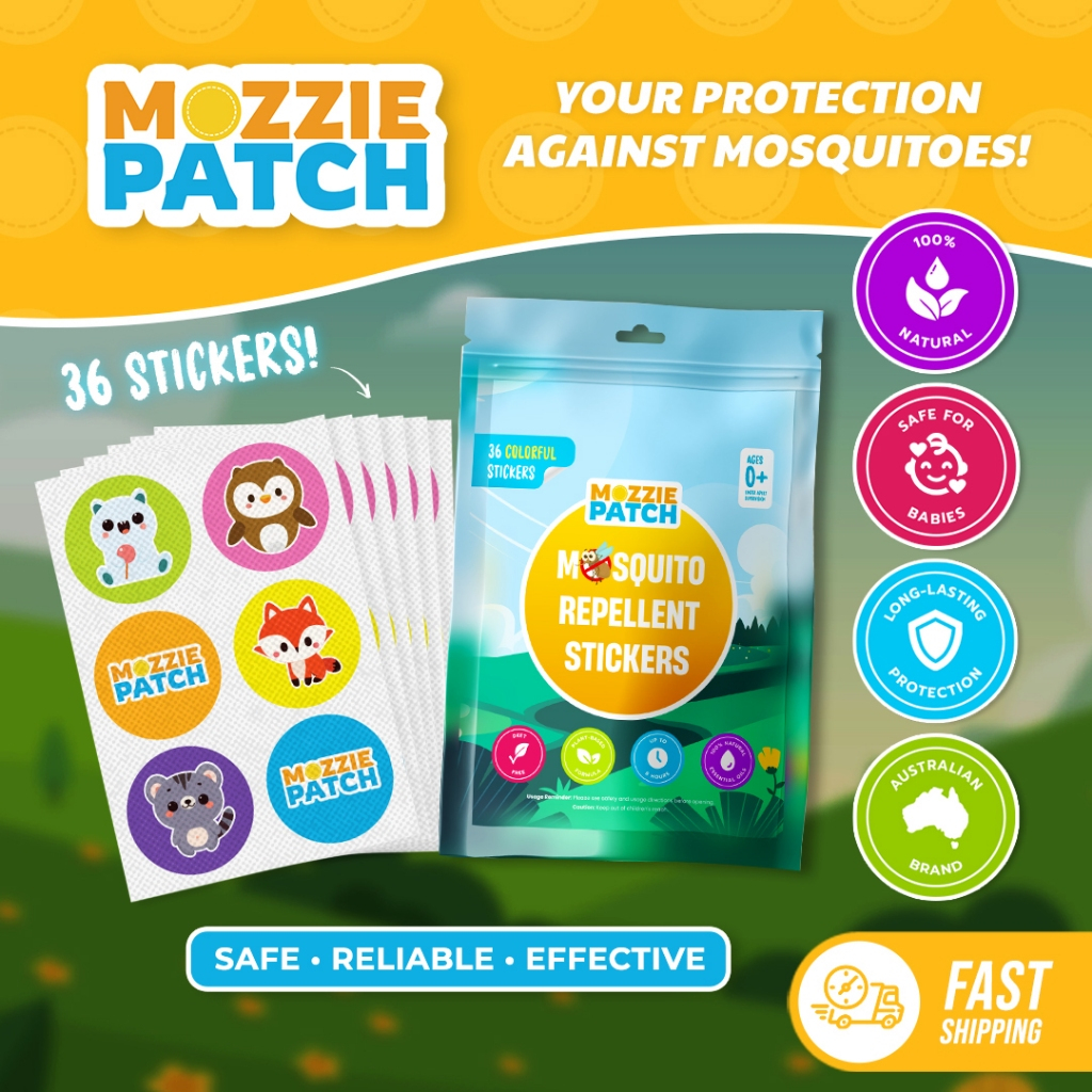 MOZZIE PATCH® Mosquito Repellent Stickers – 8-Hour Protection for Kids ...