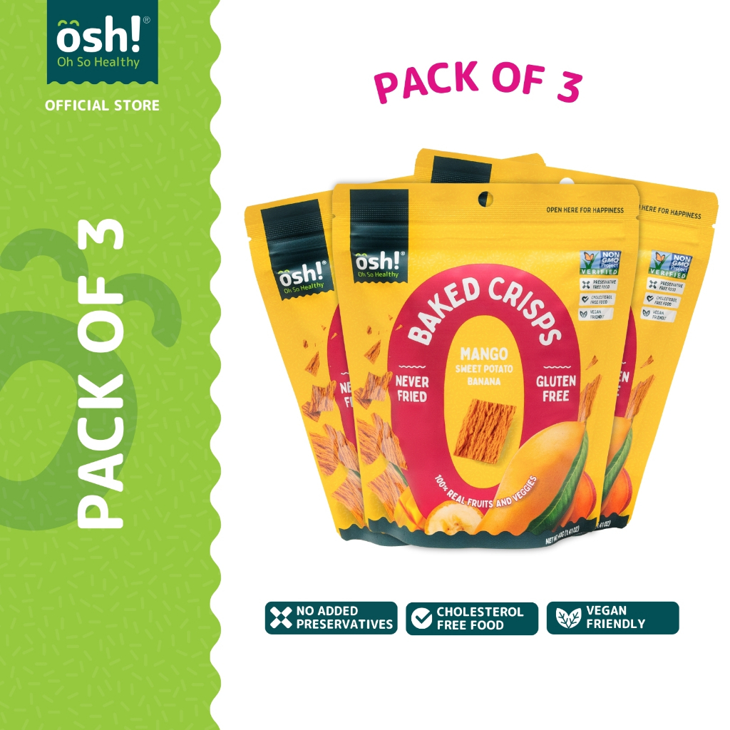 OSH! Mango Sweet Potato Banana Fruit Crisps 40g Pack of 3 | Shopee ...