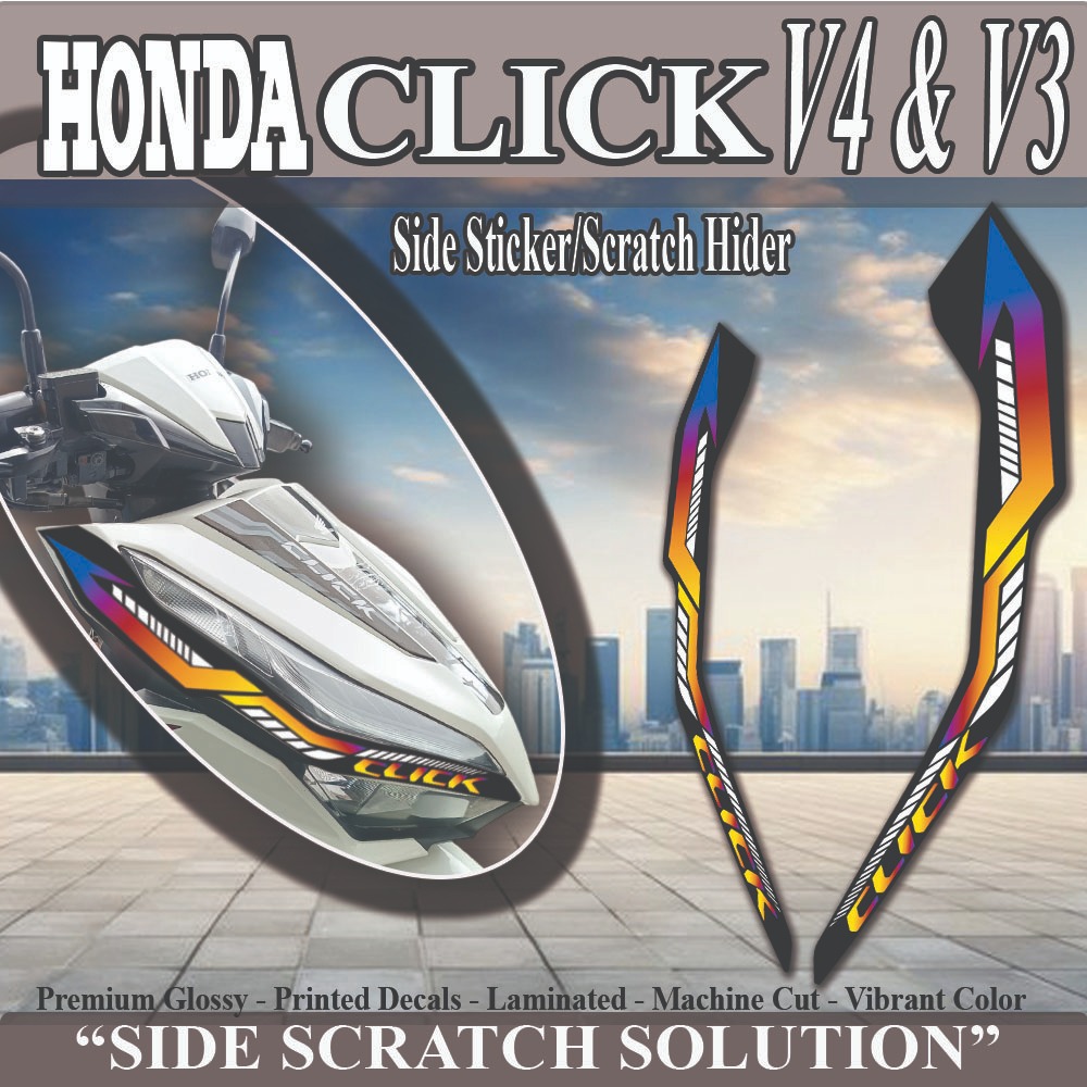 NEW TECH DESIGN SIDE STICKER FOR HONDA CLICK VERSION 4 VERSION 3 ...