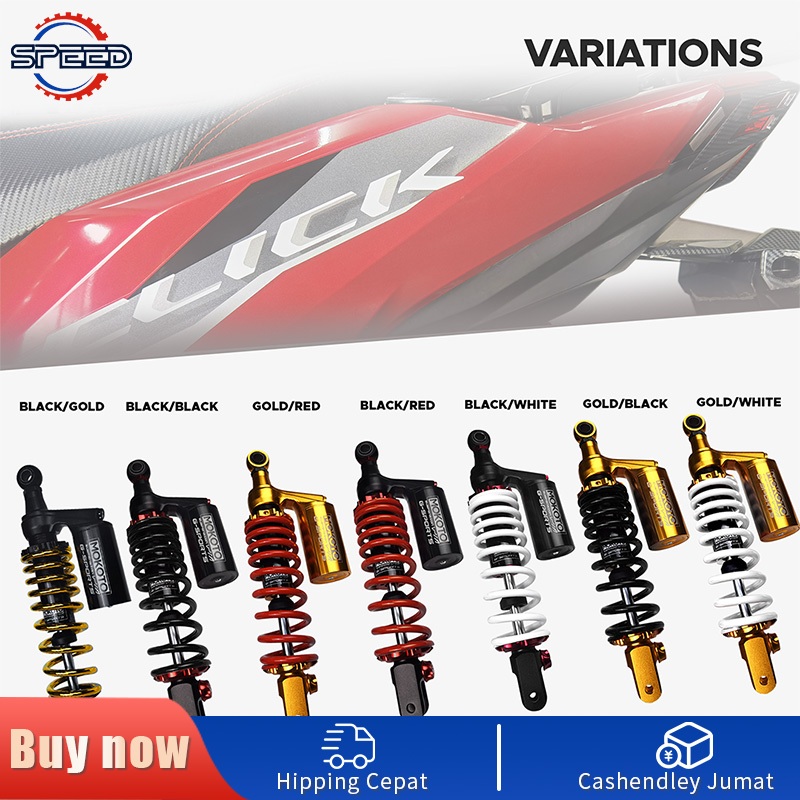 MOKOTO HONDA CLICK V1 V2 V3 REAR SHOCK GAS ABSORBER W/ BASO 330MM GOLD ...