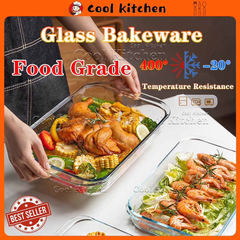 Microwaveable Glass Baking Dish Glass Pan Cooking Kitchen Glassware 1.0 ...