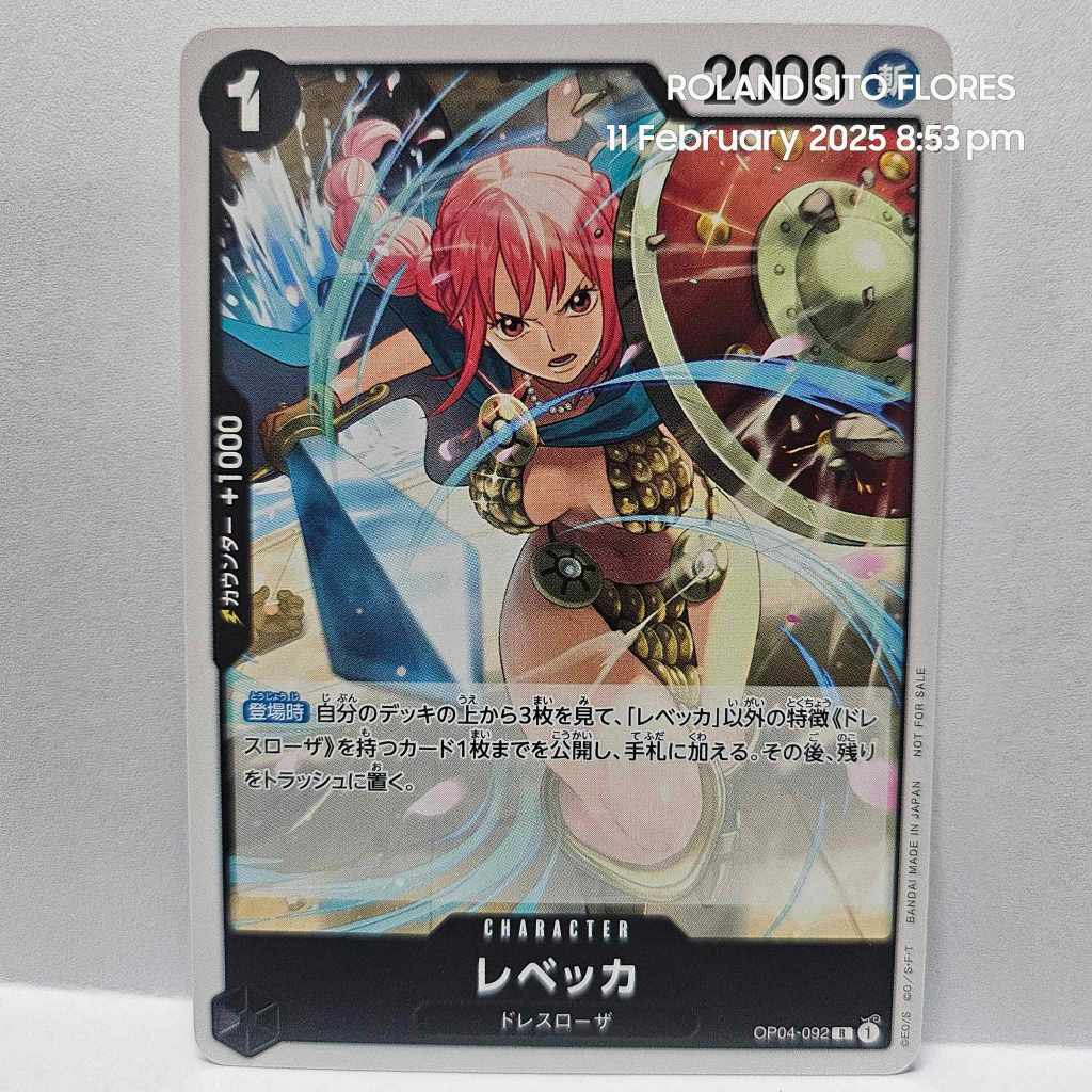 One Piece TCG OP04-092 PR Rebecca (Non-Holo) | Shopee Philippines