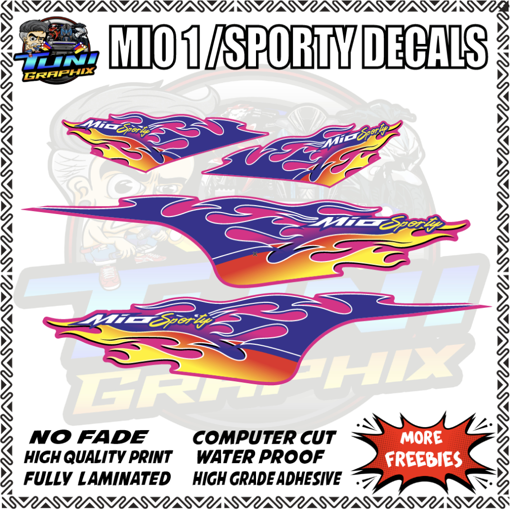 MIO SPORTY MIO 1 - FIRE INDO NEW DECALS (HIGH QUALITY PRINT,LAMINATED ...