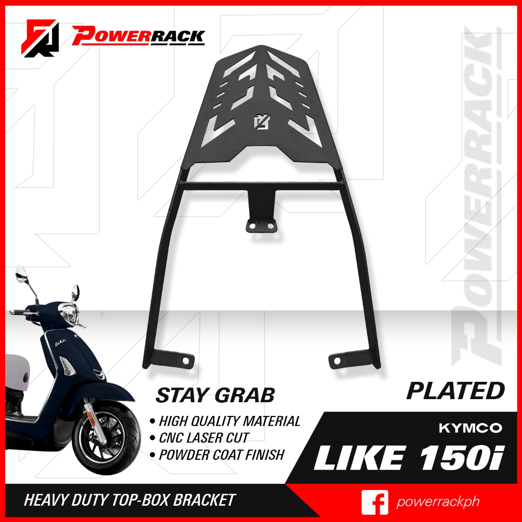 KYMCO LIKE 150 I STAY GRAB/TOPBOX BRACKET/BLACK POWDER COATED/HEAVY ...