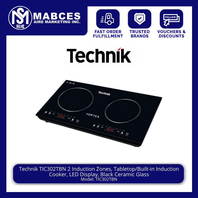 Technik TIC302TBN 2 Induction Zones, Tabletop/Built-in Induction Cooker ...