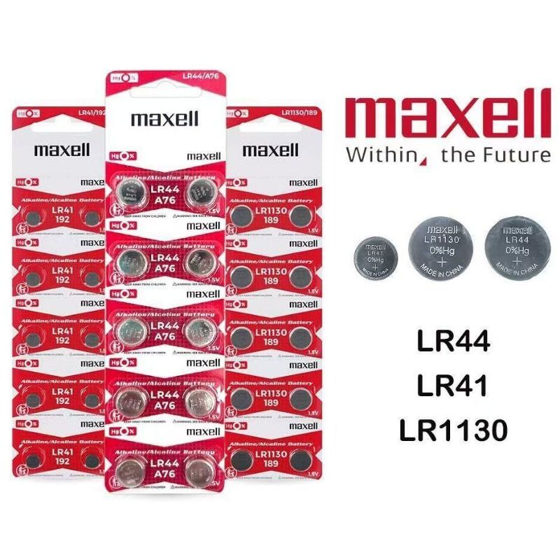 LR41 / 192 LR1130 / 189 LR44 /A76 Original Maxell Alkaline Battery 1.5V Japan Made | Shopee ...