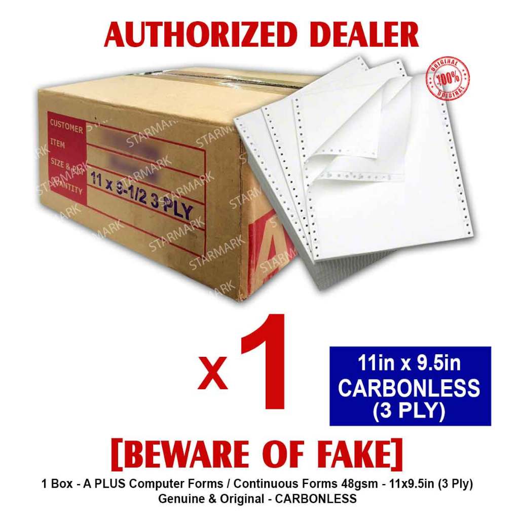 Computer Forms Form Continuous Forms 3 PLY - 11inx9.5in CARBONLESS ...