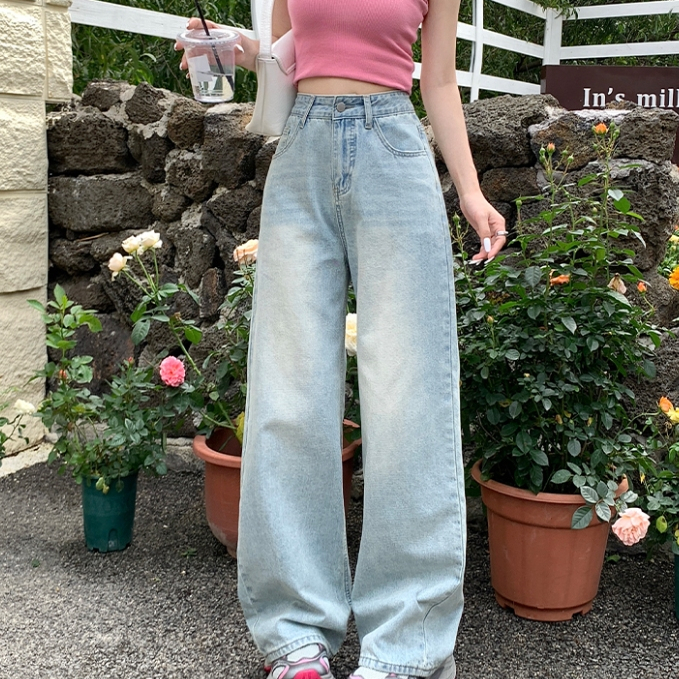 Kinwoo Vintage Wash Wide Leg Pants Unisex | Shopee Philippines