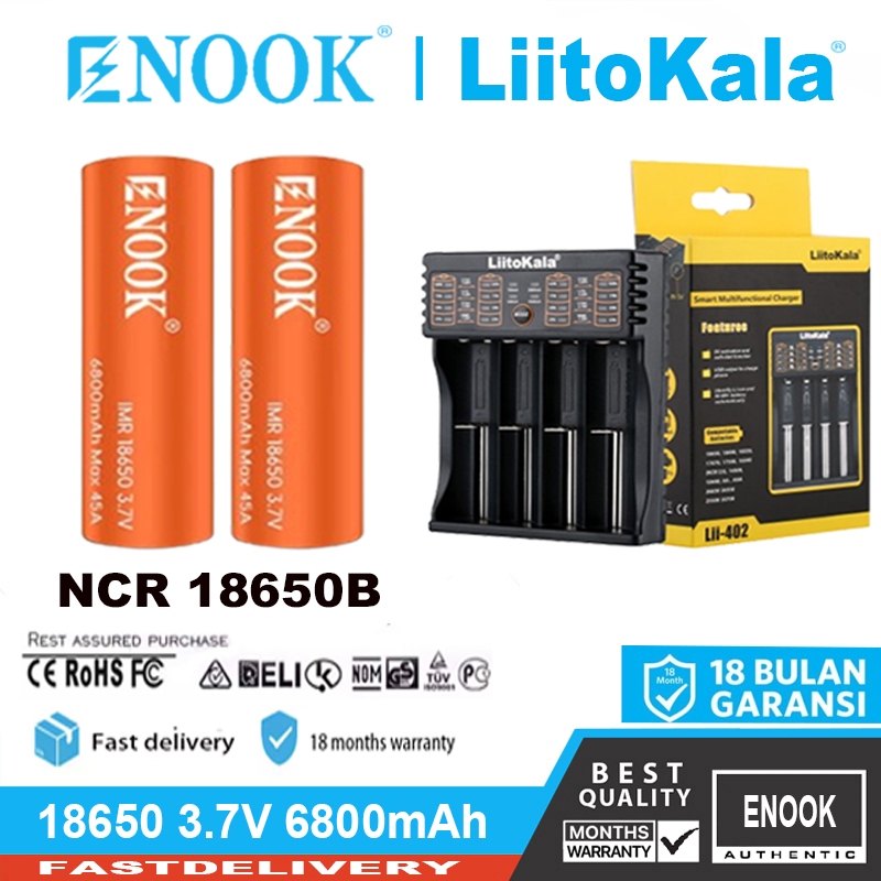 Original Enook 18650 lithium battery Rechargeable battery 6800mAh 45A 3 ...
