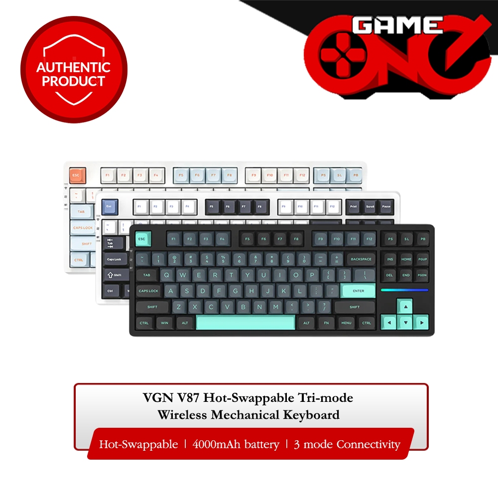 VGN V87 Hot-Swappable Tri-mode RGB Wireless Mechanical Keyboard | Shopee Philippines