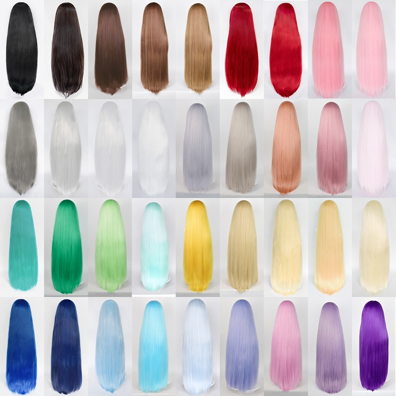 100cm Fluffy Universal Color Cosplay Wigs Authentic Multicolor Anime ...