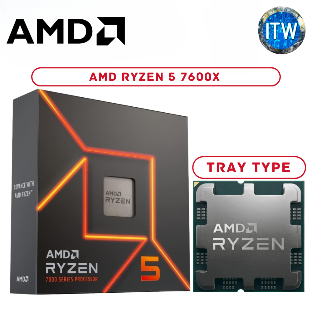 Itw | AMD Ryzen 5 7600X 6 Cores 12 Threads Desktop Processor without ...