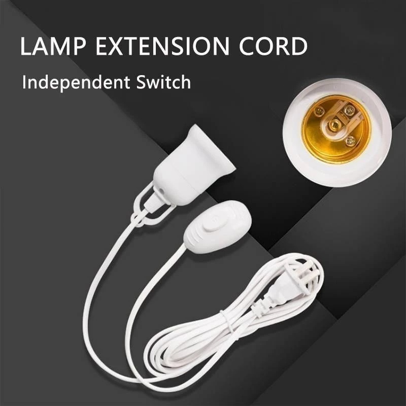 Lamp Bulb Holder With Switch E27 LED Light Bulb Extension Socket ...