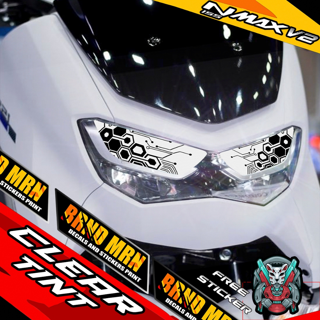 YAMAHA NMAX 155 V2 HONEYCOMB X CIRCUIT WINKER EYE DECAL STICKER TINT ...
