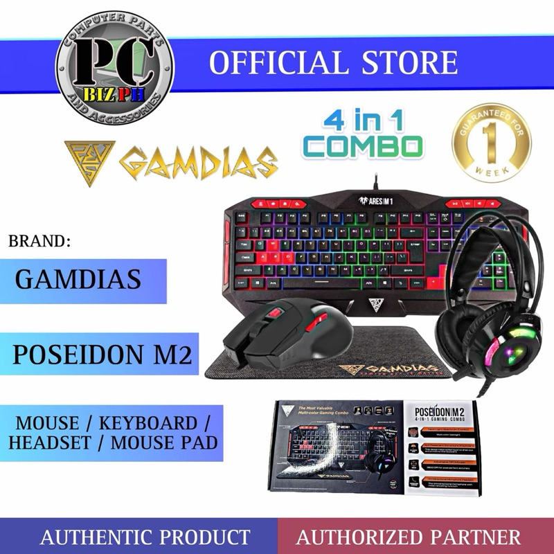 ORIGINAL GAMDIAS 4 IN 1 POSEIDON M2 MOUSE HEADSET MOUSEPAD KEYBOARD ...